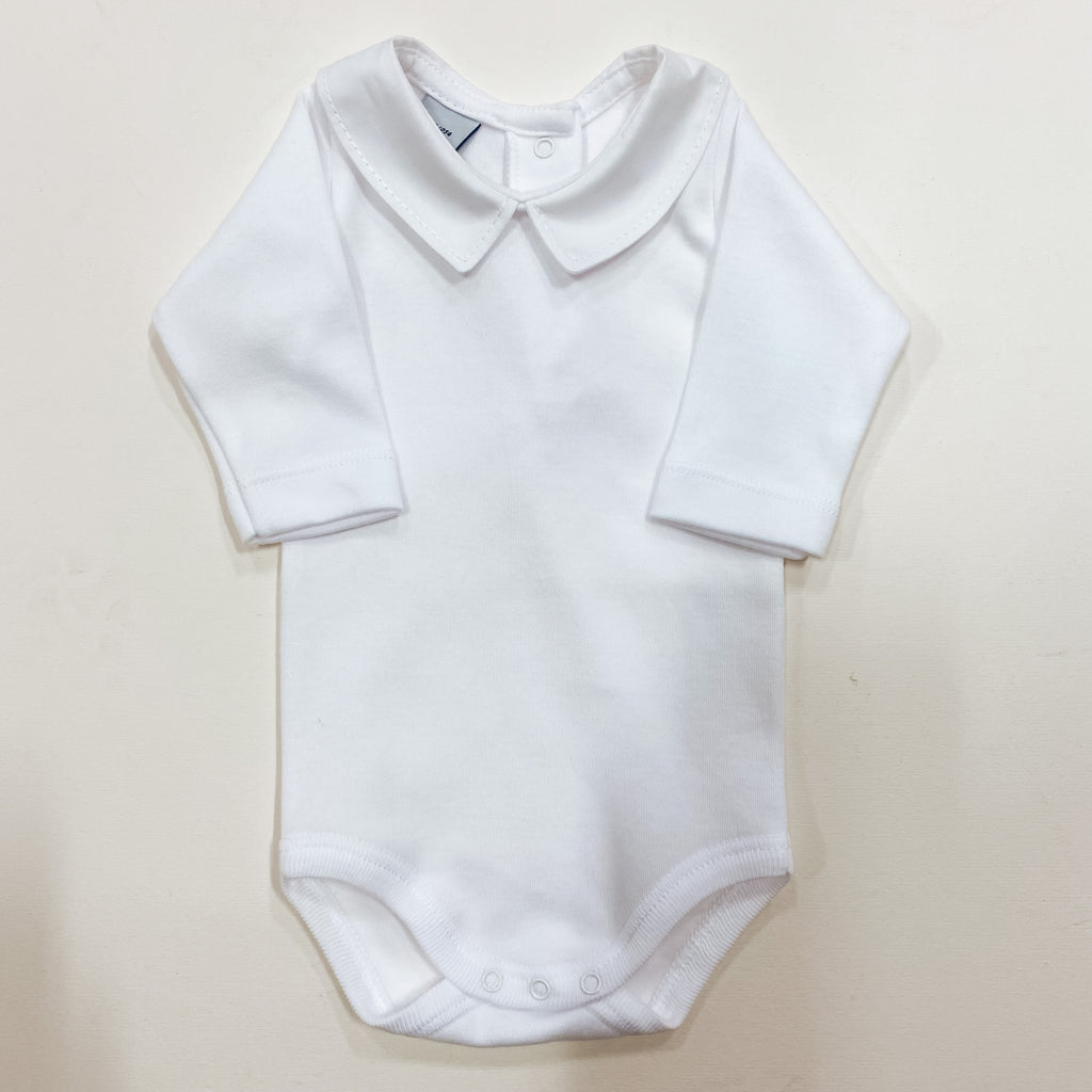 Babidu Boys White Collar Baby Vest | Babidu Baby – Little Lily & Co